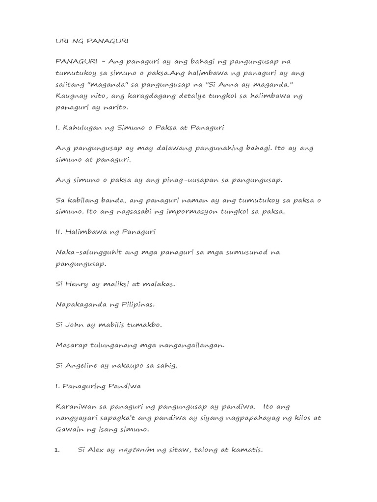 Uri NG Panaguri | PDF