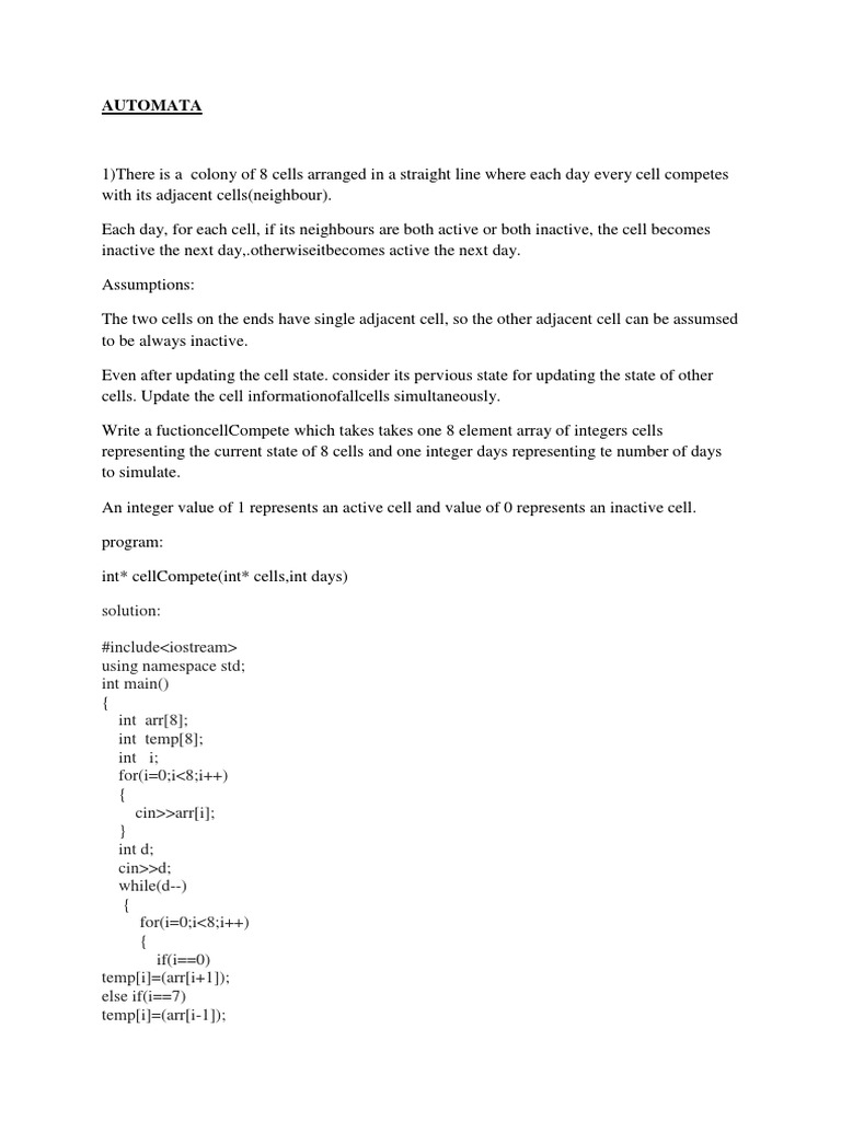 Automata Problem Solution Updated | PDF | Theoretical Computer Science ...