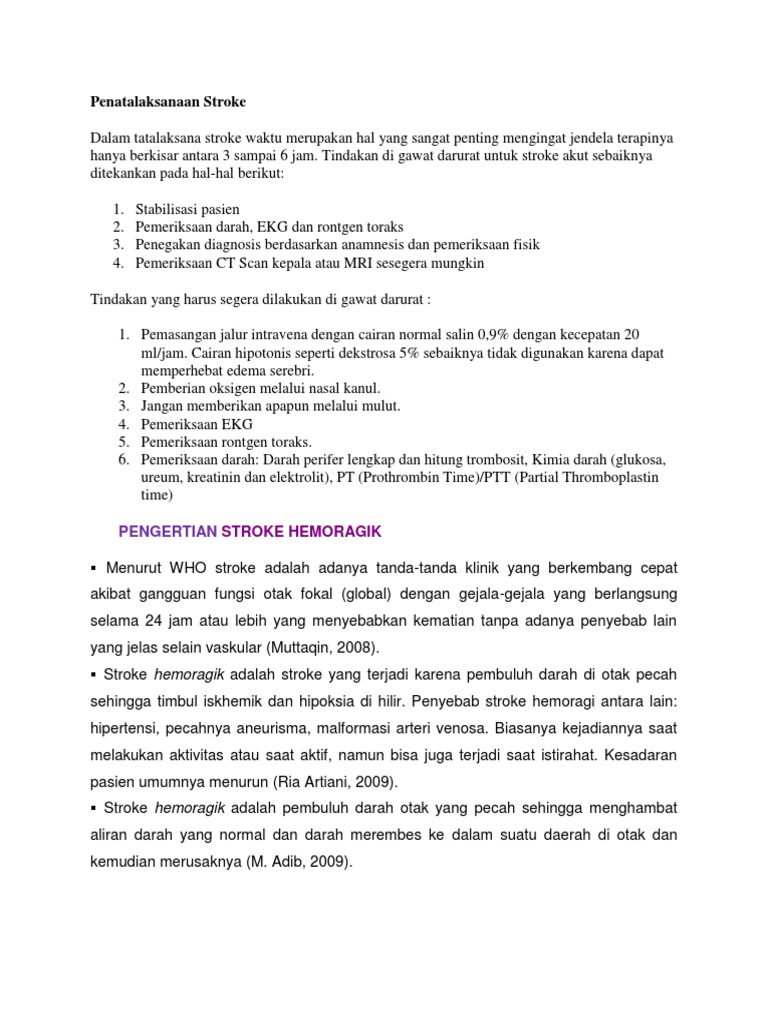 Penatalaksanaan Stroke | PDF