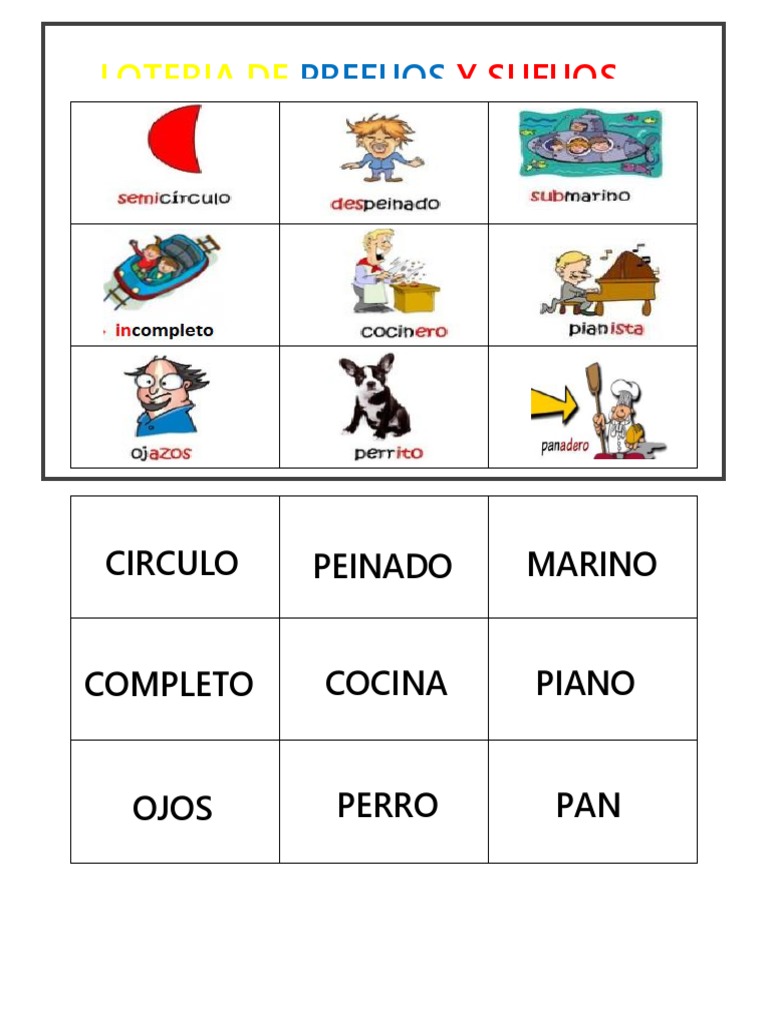 Lotería de Prefijos y Sufijos | PDF