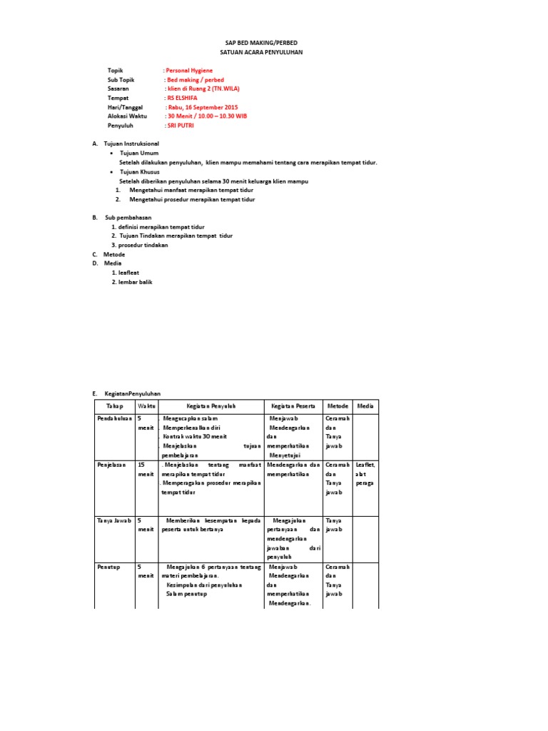 Sap Bed Making | PDF