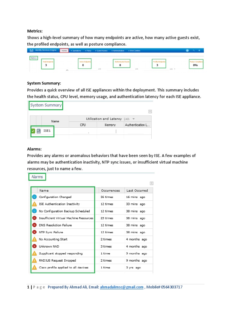 3 Cisco ISE Dashboard | PDF | Radius | Computer Network