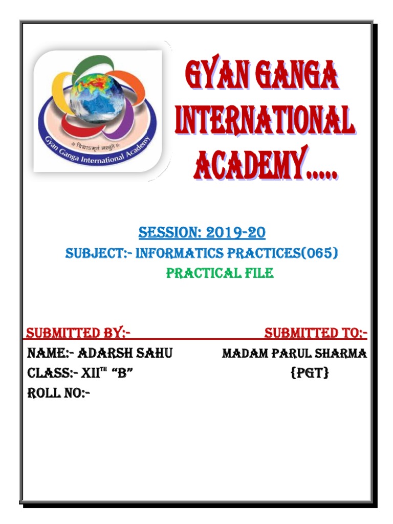 Analysis of a Student's Informatics Practices Practical File | PDF | Array Data Type | Computer Data