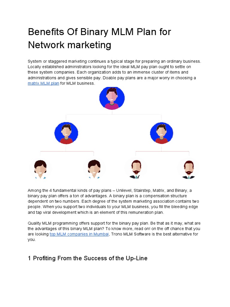 Binary MLM Plan Benefits | PDF | Multi Level Marketing | Business