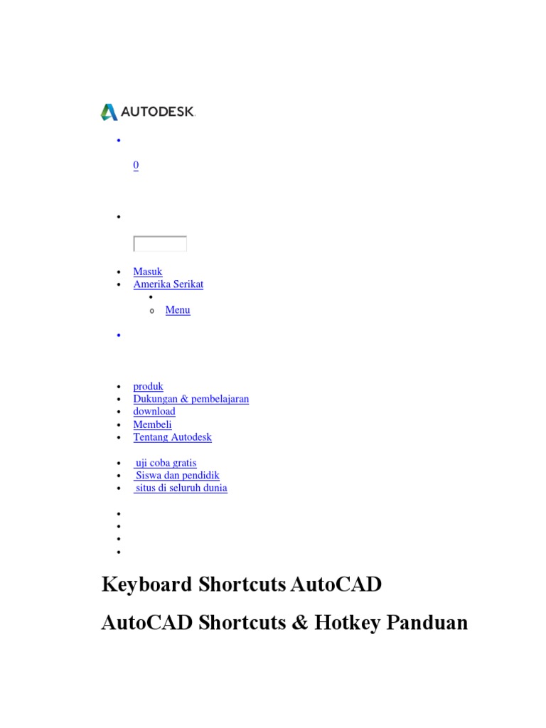 Pintasan Keyboard AutoCAD | PDF | Komputer