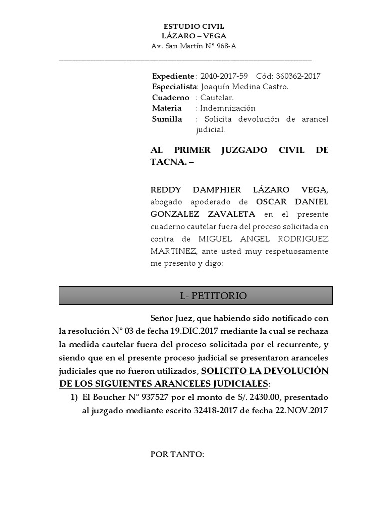 Solicito Devolucion de Cedulas | PDF