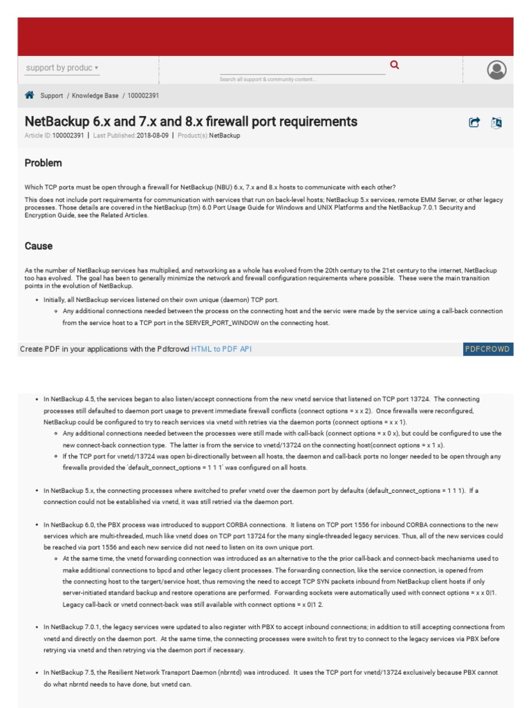 Netbackup Firewall Requirements | PDF | Port (Computer Networking) | Transmission Control Protocol