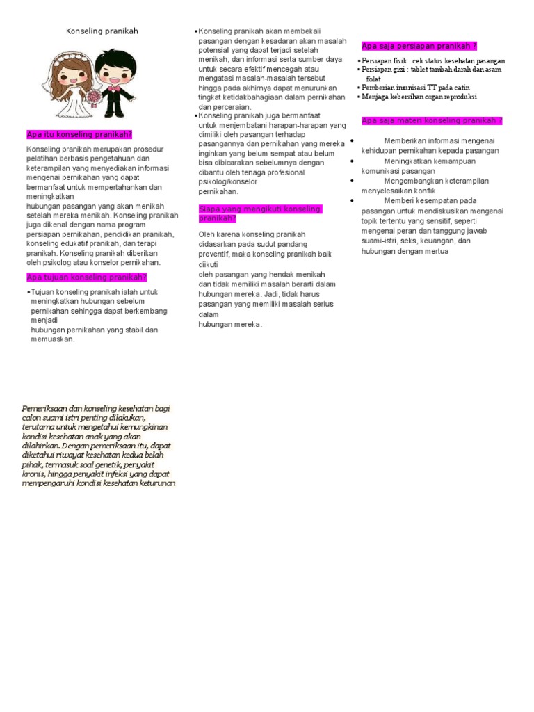 Leflet Konseling Pranikah | PDF