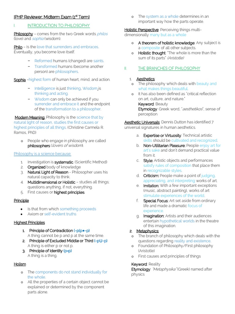 IPHP Reviewer | PDF | Epistemology | Truth