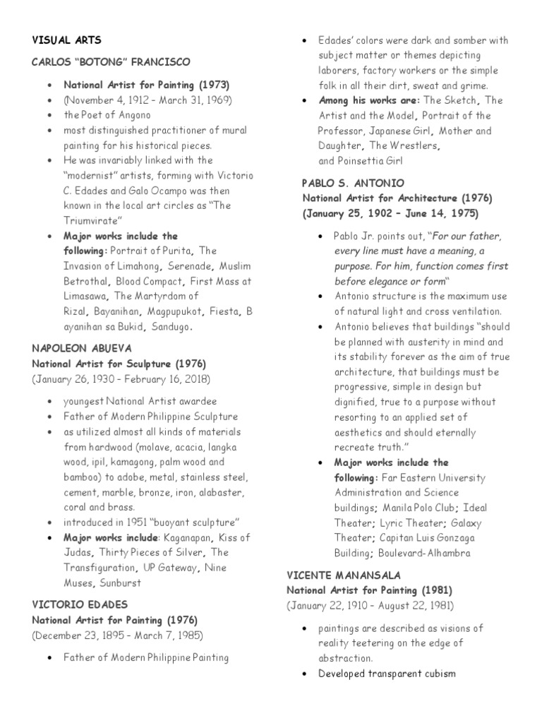 Visual Arts | PDF | Paintings | Philippines