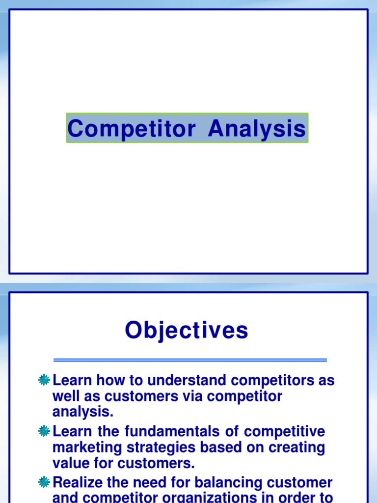 Competitor Analysis Class MBA PT | PDF | Competition | Strategic Management