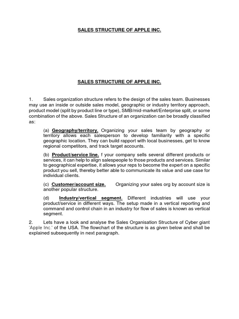 Sales Structure of Apple Inc. | PDF | Sales | Apple Inc.