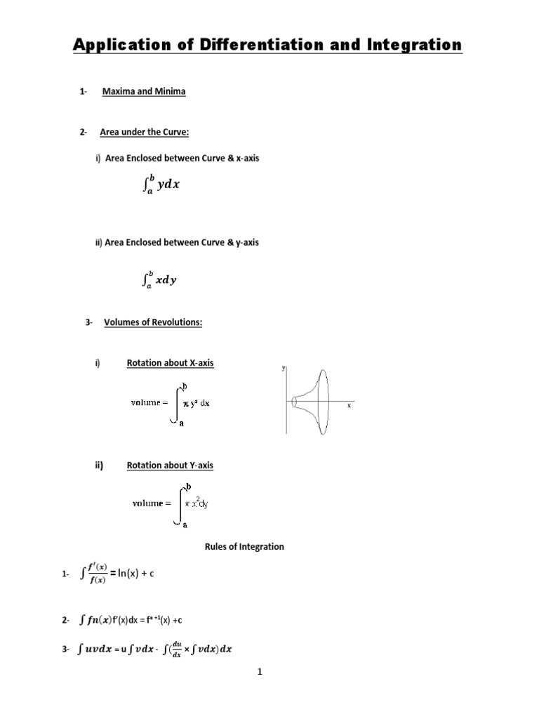 Application of Integration and Differentiation | PDF | Theoretical ...