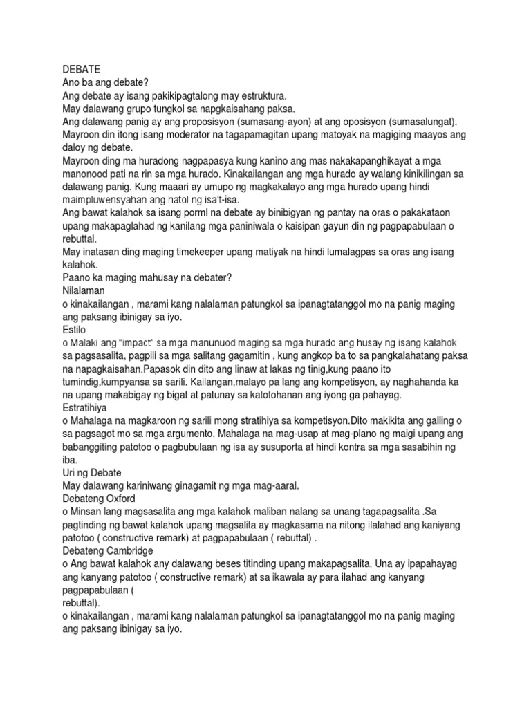Debate Pdf