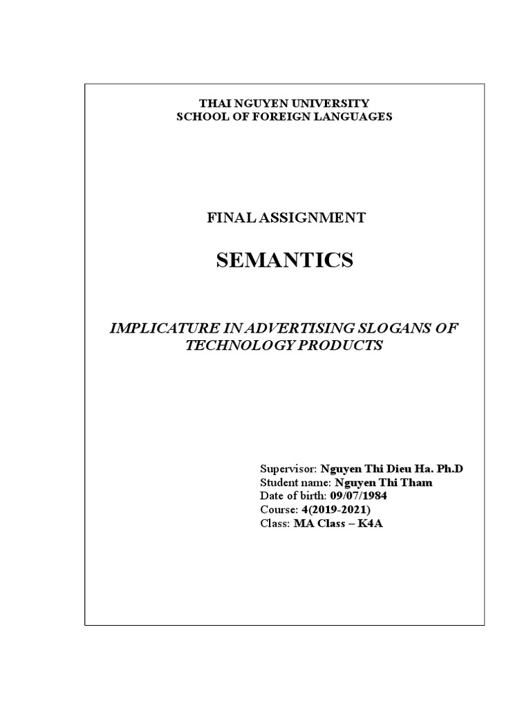 BIA ASSIGNMENT Semantics | PDF
