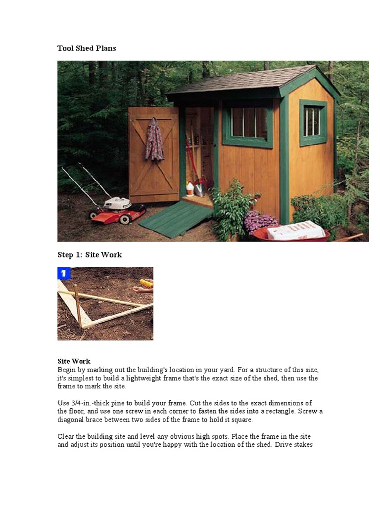Tool Shed Plans | PDF | Framing (Construction) | Door