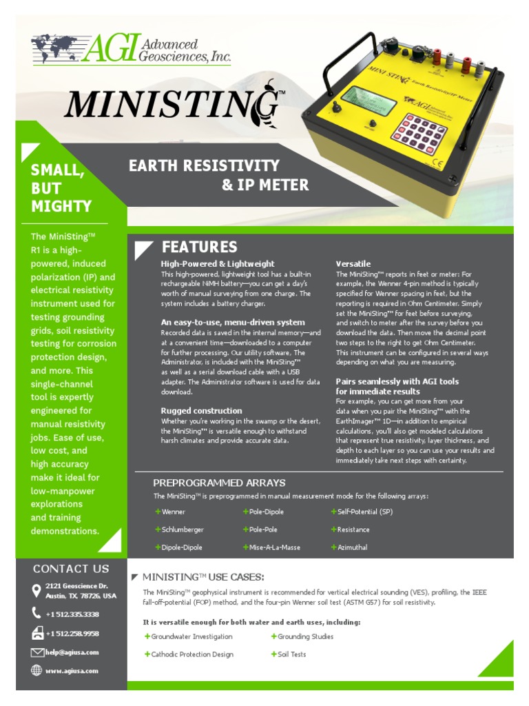 AGI - MiniSting Spec Sheet | PDF | Battery Charger | Computer Data Storage