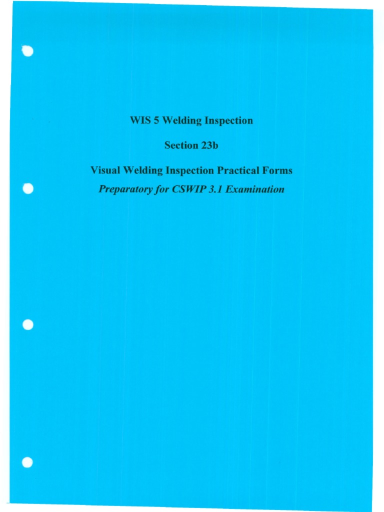 Section 23 B Visual Welding Inspection Practical Forms | Download Free ...