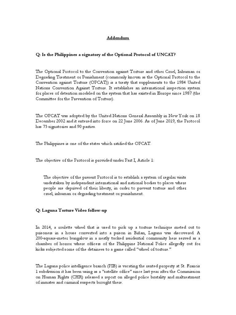 Uncat Notes | PDF | Torture | Human Rights