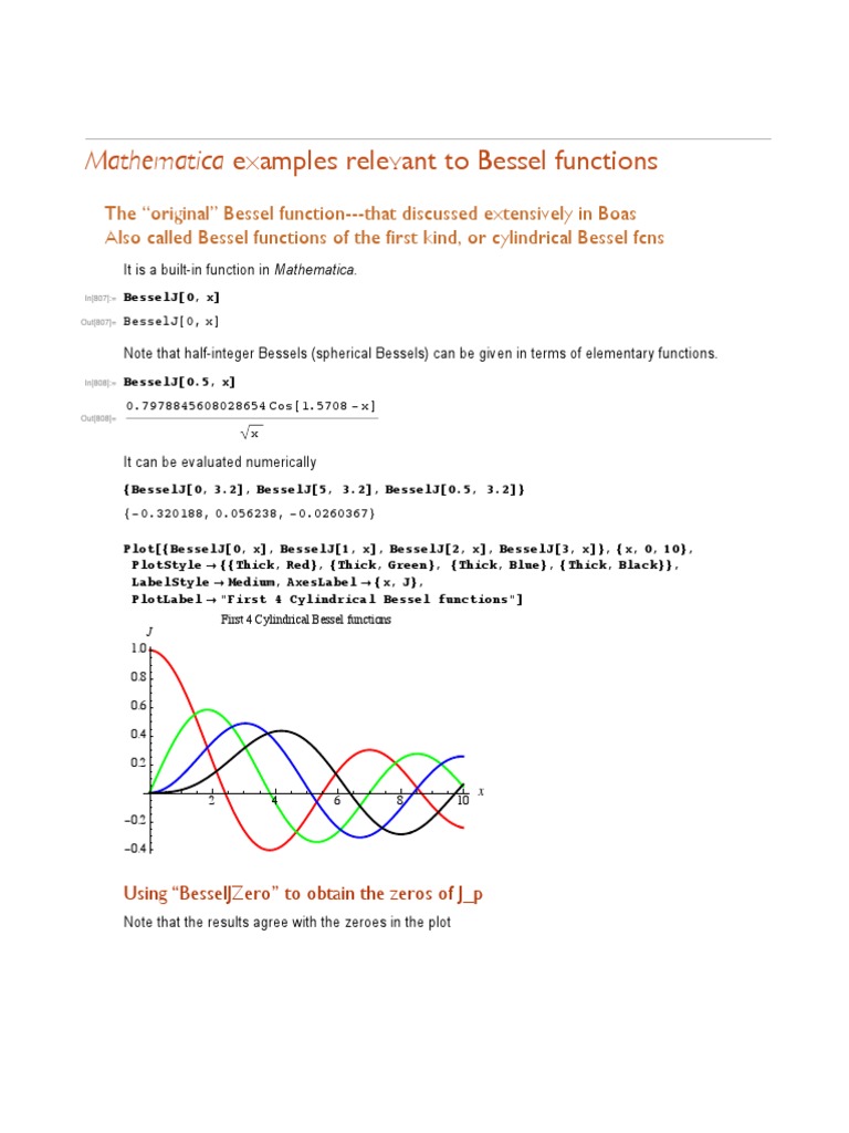 Bessel Functions | PDF | Functions And Mappings | Lie Groups