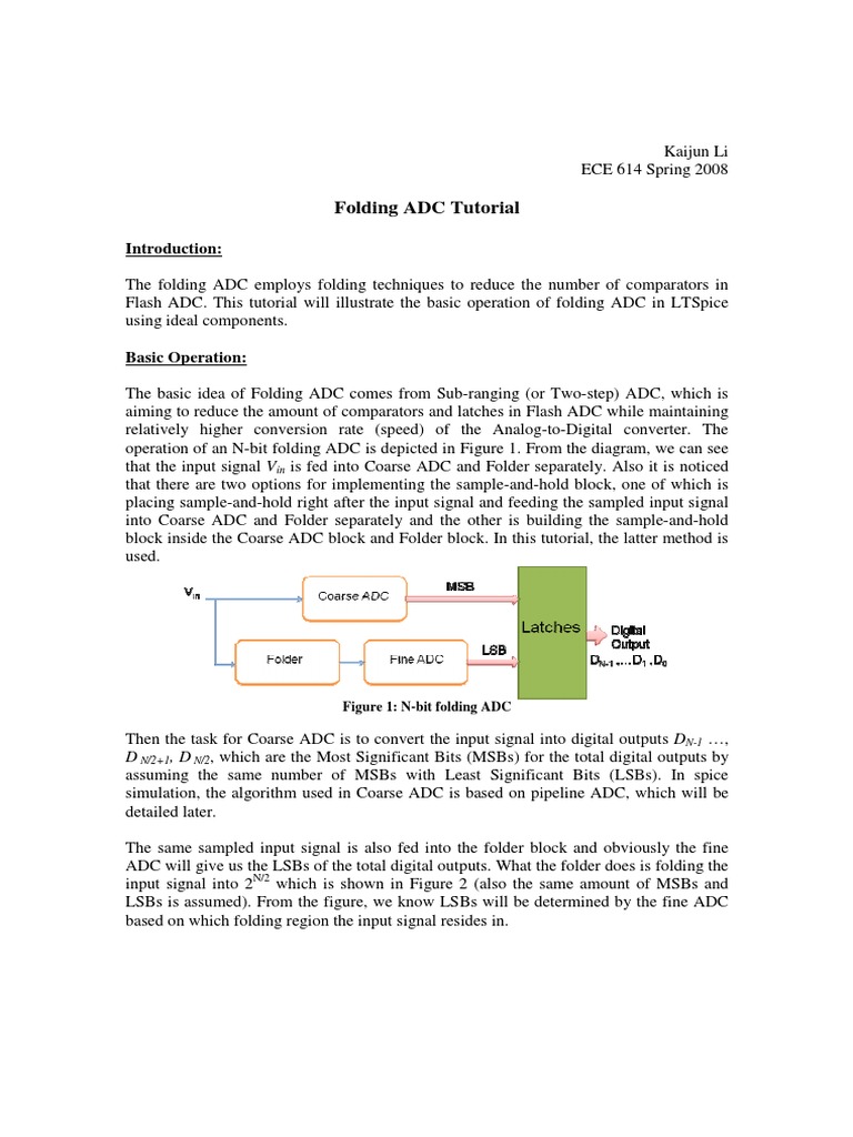 Folding ADC Tutorial | PDF | Analog To Digital Converter | Digital To ...