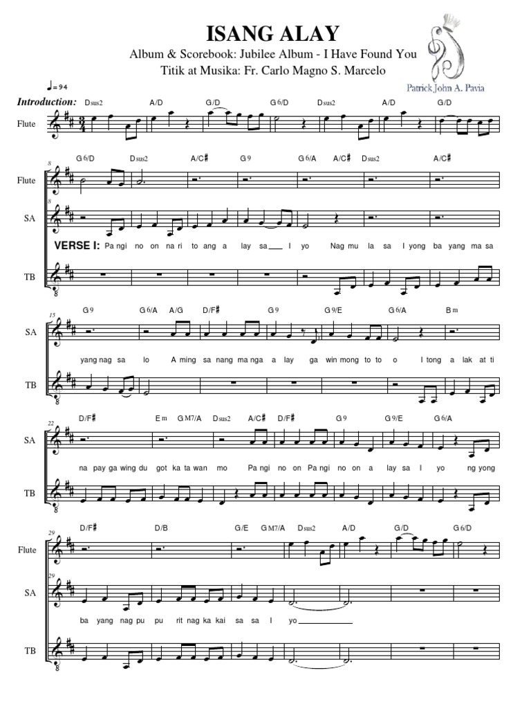 Isang Alay (SATB-Acmp) Carlo Magno S. Marcelo PDF | PDF