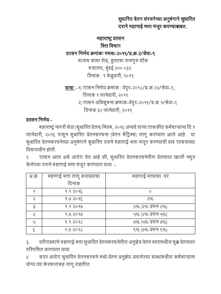 7th Pay DA PDF | PDF