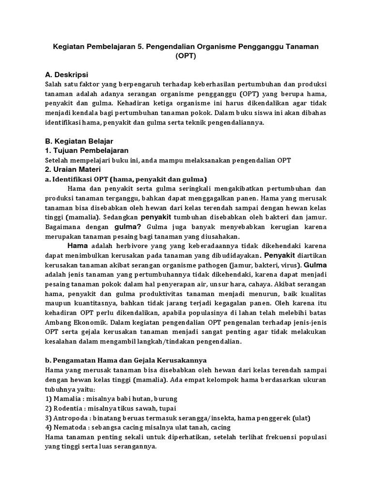 Pengendalian Organisme Pengganggu Tanaman | PDF | Griya & Taman ...