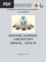 VTU Machine Learning Lab Manual 2023 | PDF | Machine Learning | Engineering
