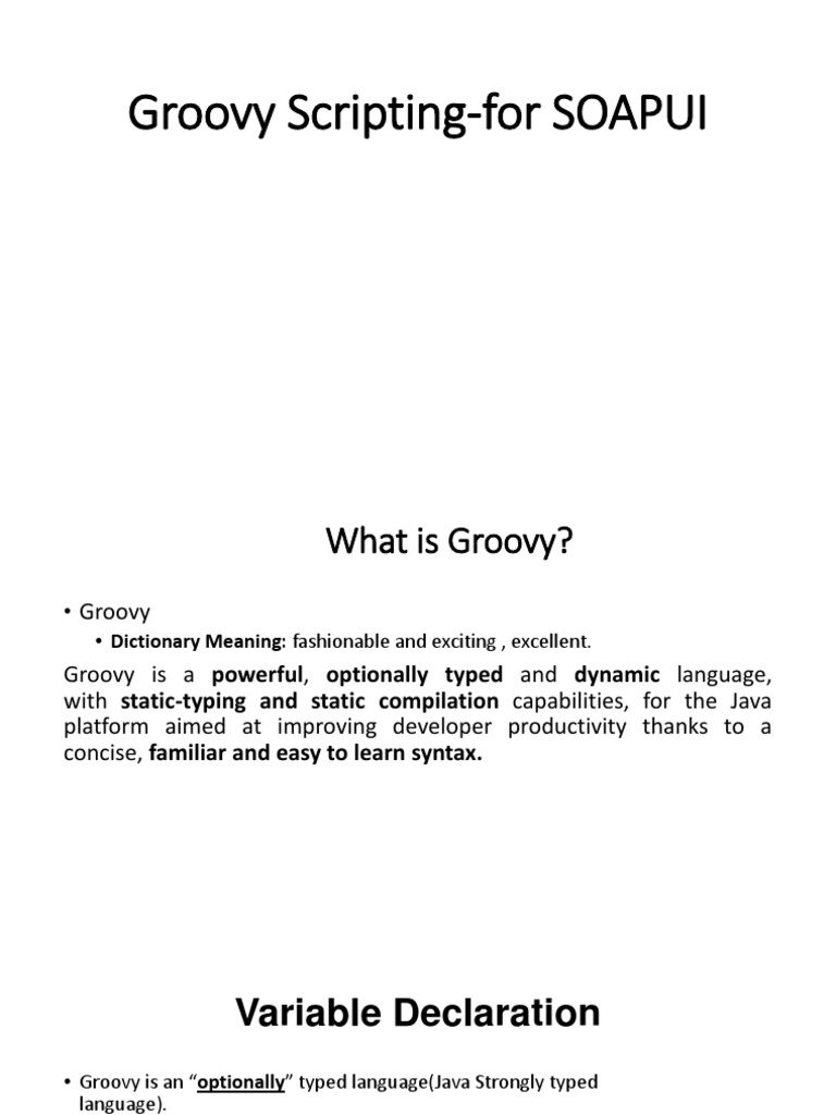Soapui Groovy Scripting Pdf Variable Computer Science Scope Computer Science 