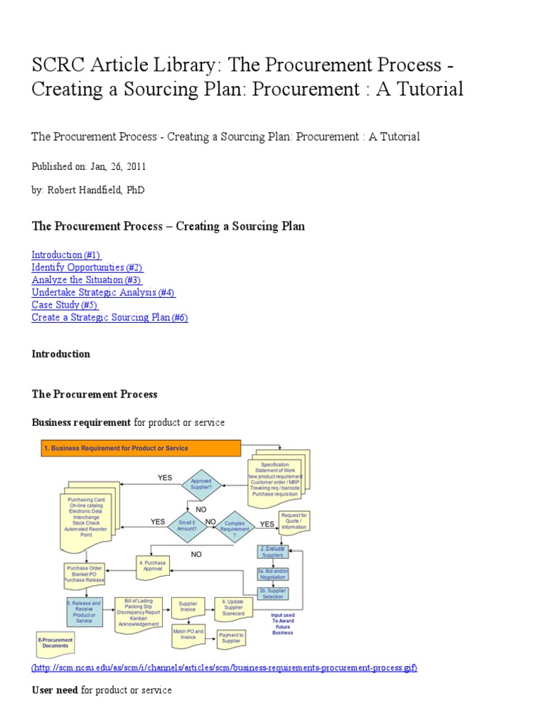The Procurement Process | PDF | Supply Chain | Procurement