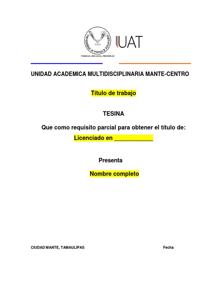 2.formato de Tesina | PDF | Sumario abstracto) | Información