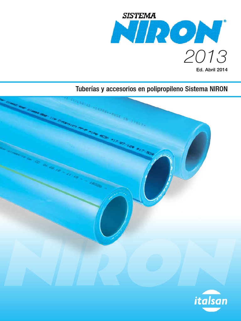Tuberías y Accesorios NIRON PPR 2014 | PDF | Física Aplicada e ...