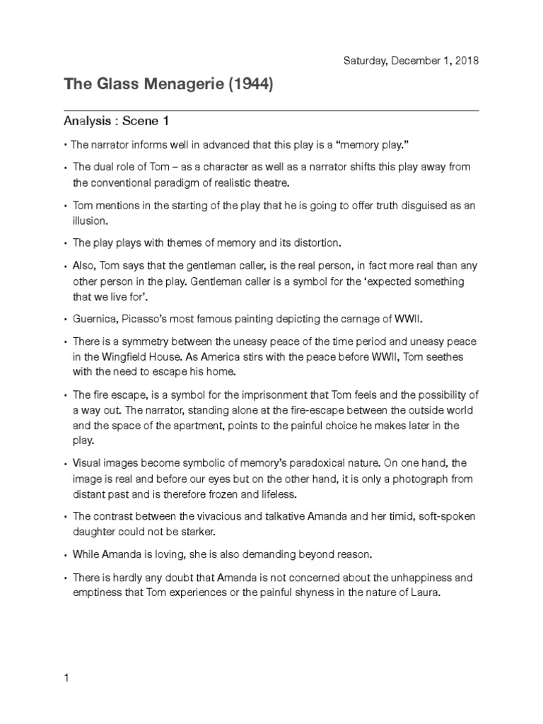 The Glass Menagerie | PDF