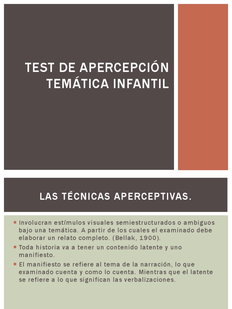 Test de Apercepción Temática Infantil | PDF | Percepción | Temor