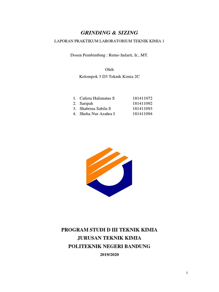 Laporan Praktikum Grinding Sizing Kel 3 | PDF | Bisnis | Sains & Matematika