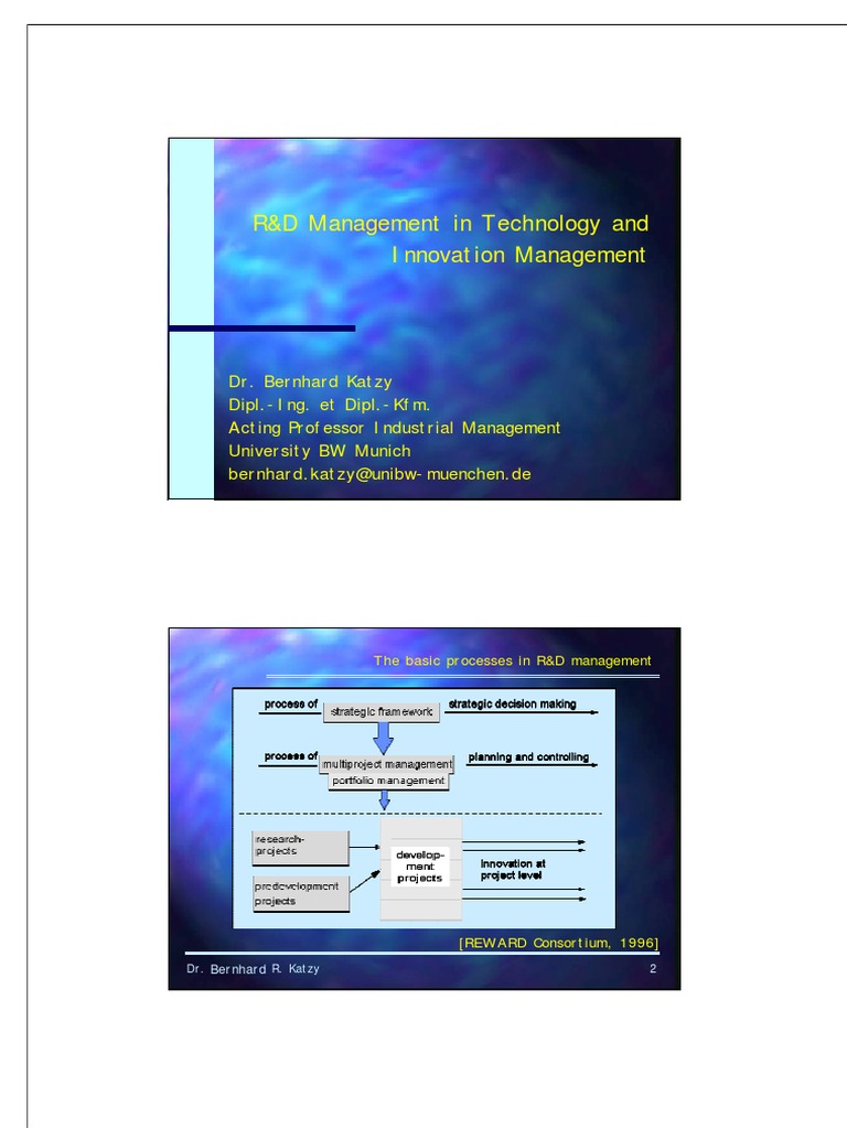 R&D Management in Technology and Innovation Management | PDF | Research ...