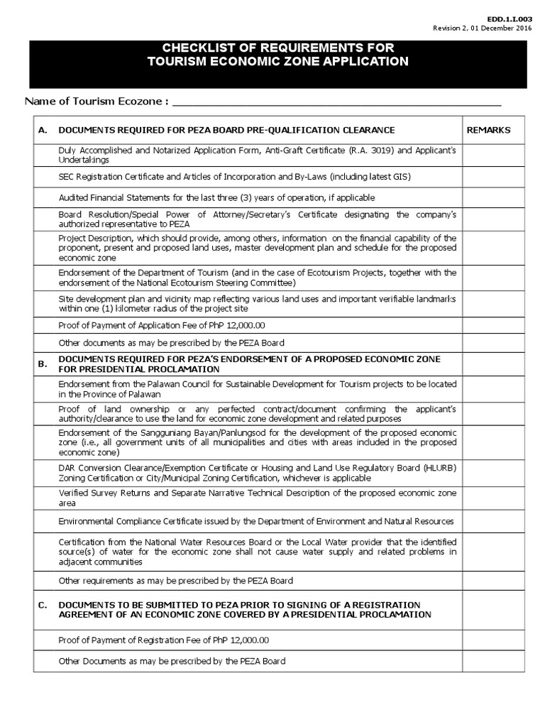 PEZA Clearance Document Guide | PDF | Economies | Government