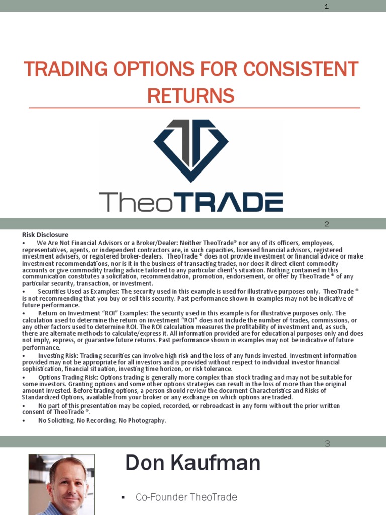How To Trade For Consistent Returns | PDF | Financial Adviser | Option ...