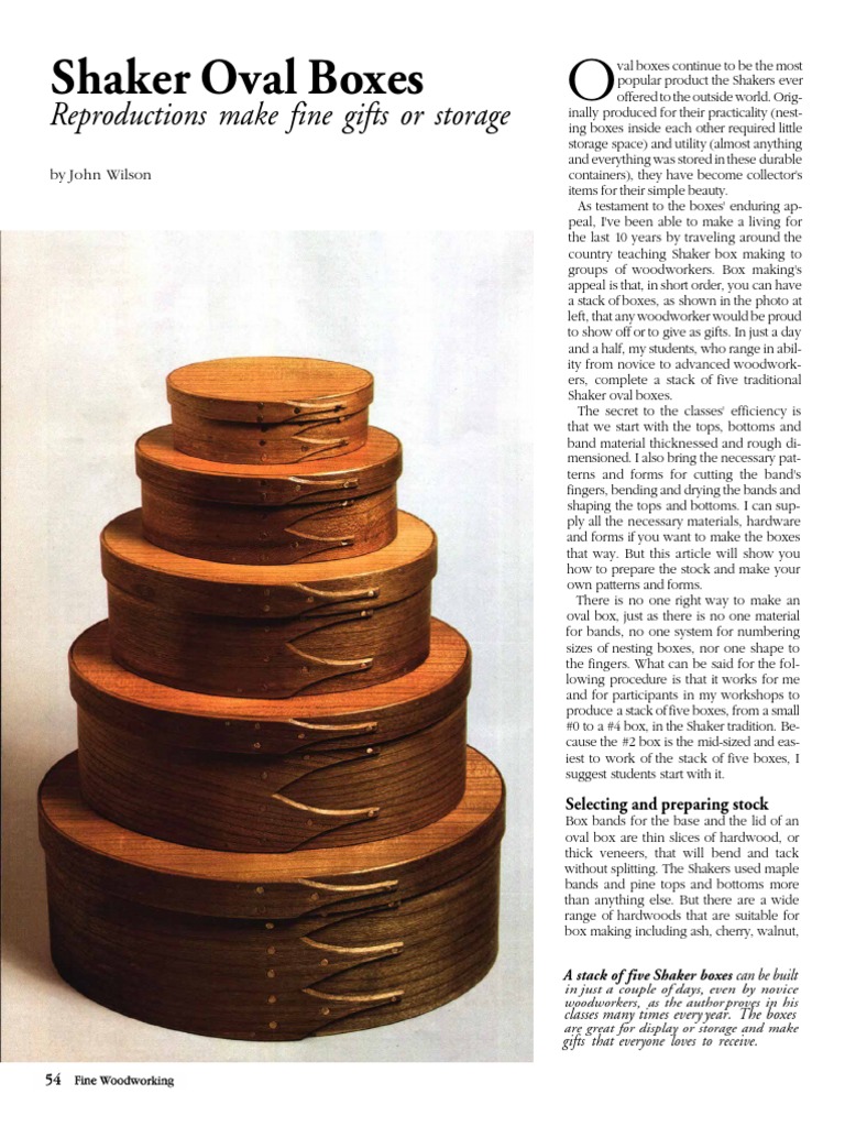 Shaker Oval Boxes - How To Make PDF | PDF | Wood Veneer | Wood