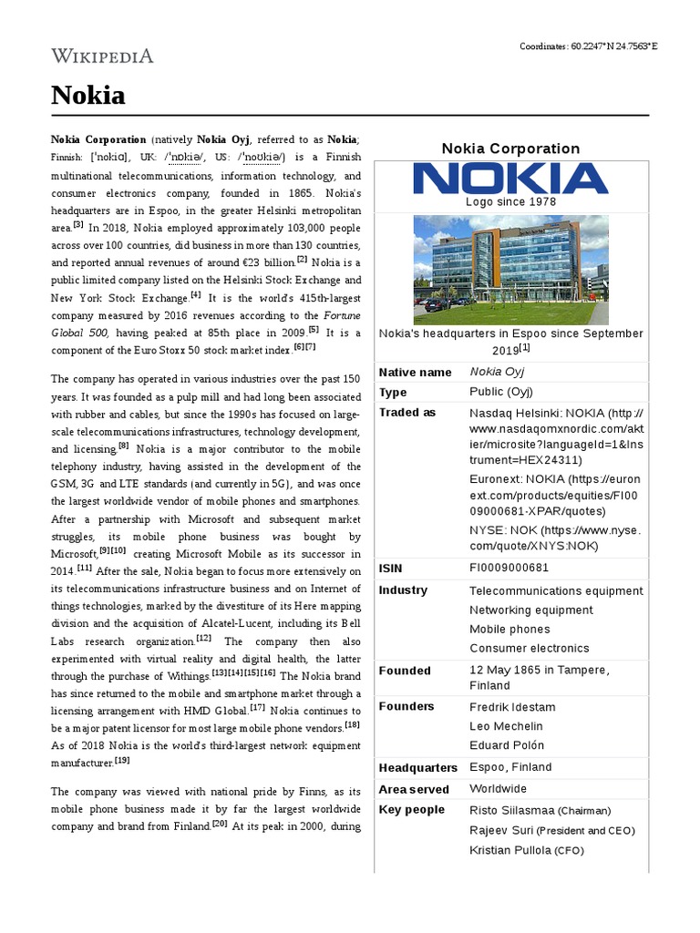Nokia | PDF | Nokia | Mobile Phones