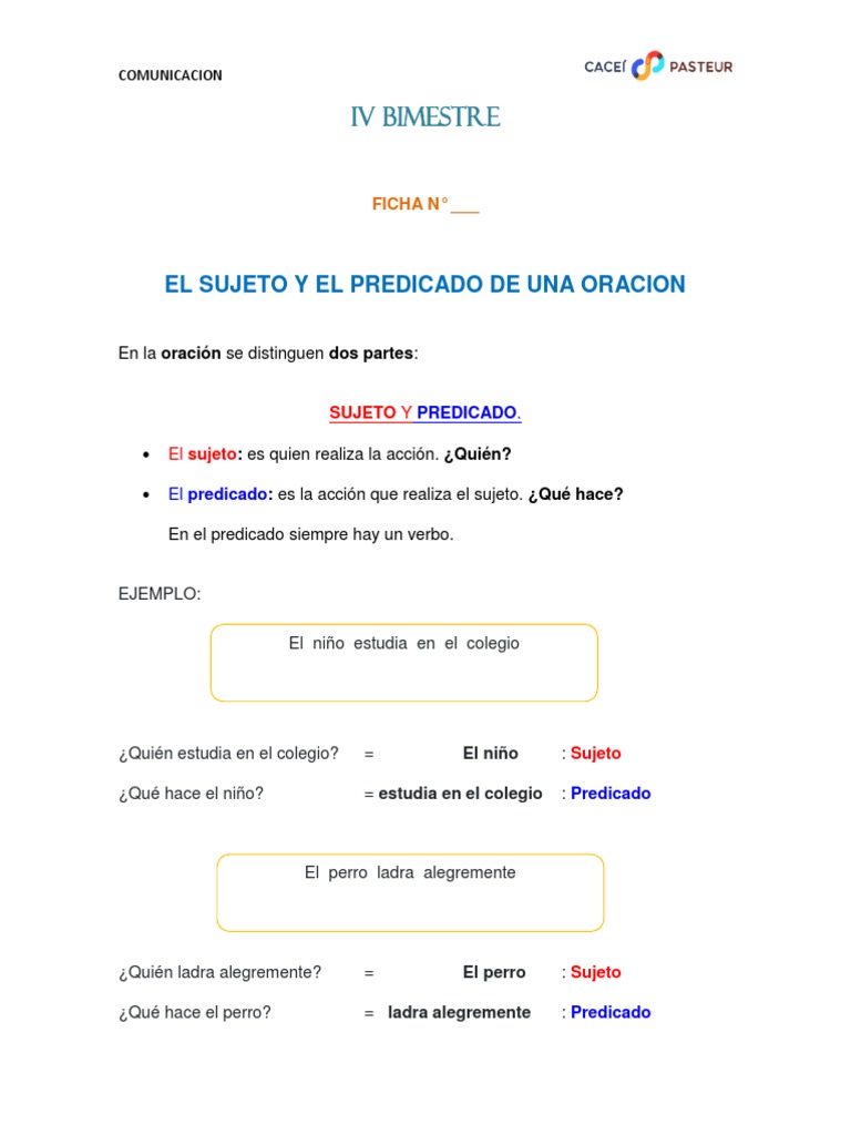 Sujeto y Predicado | Descargar gratis PDF | Predicado (Gramática) | Asunto (gramática)