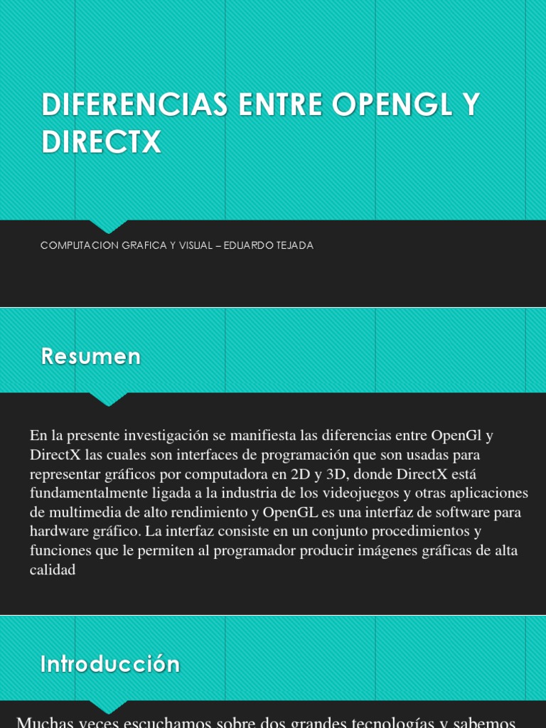 Diferencias Entre Opengl y Directx | PDF | Hardware de la computadora ...