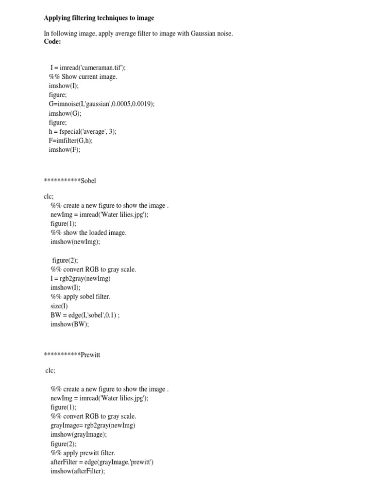 Applying Filtering Techniques To Image | PDF | Digital Signal ...