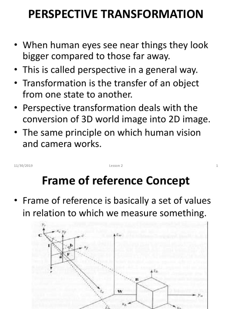 Lesson 3 PERSPECTIVE TRANSFORMATION | PDF | Digital Image | Logarithm