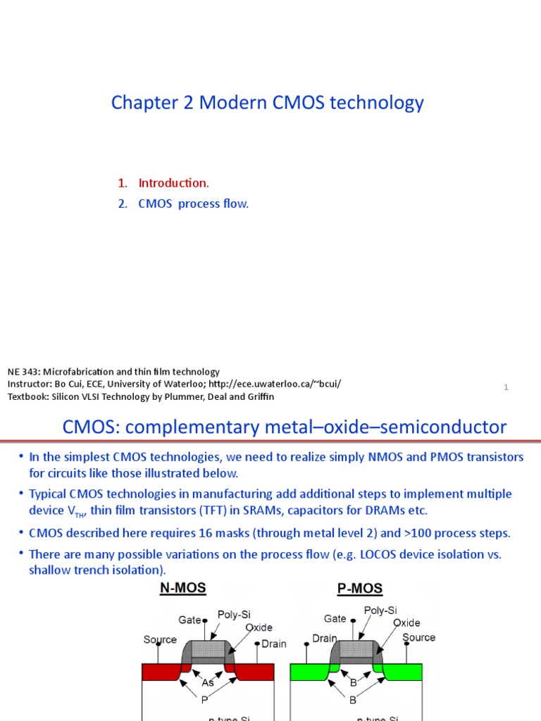 Chapter 2 Modern Cmos Technology I Pdf Field Effect Transistor Cmos
