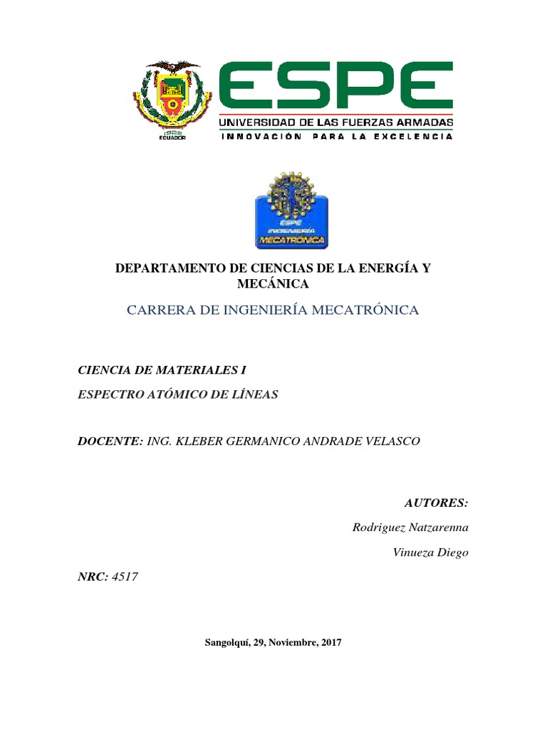 Espectros atómicos de Hidrógeno, Mercurio y Helio | PDF | Espectro de ...