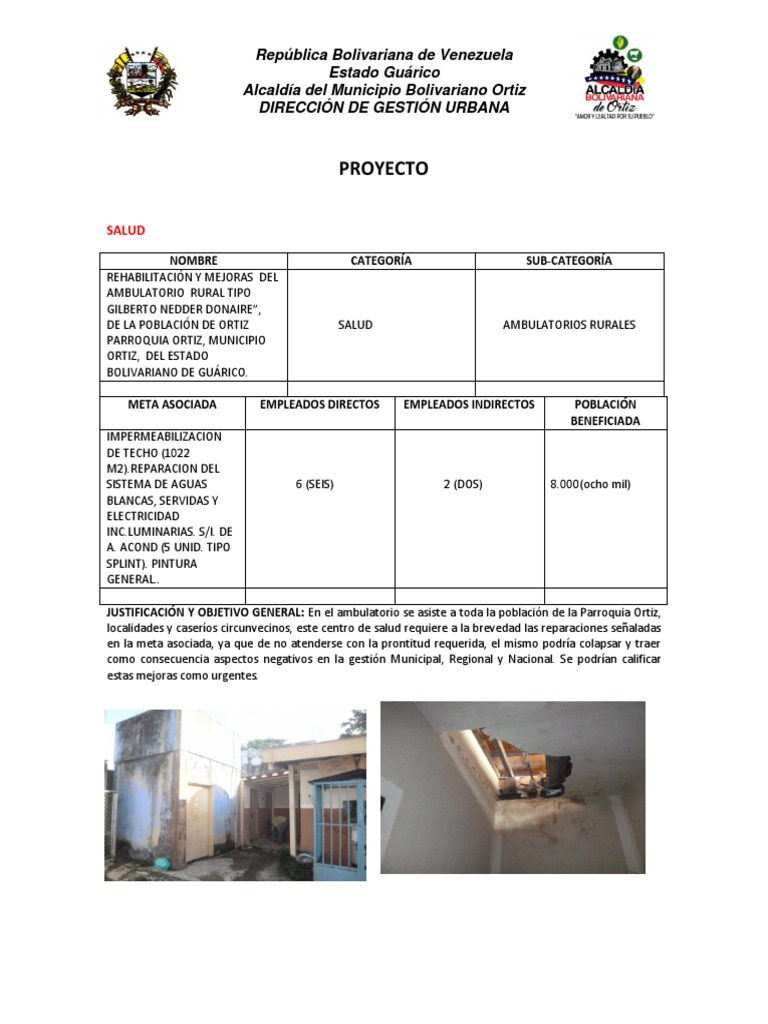 Mejoras en Ambulatorios Rurales de Guárico | PDF | Salud y bienestar ...