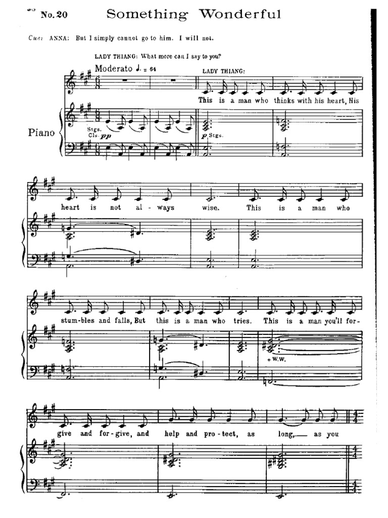 The King and I Something Wonderful Score | PDF