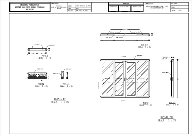 Detail Pintu-Jendela Tipe 1 (PJ1) Dan Bouventlight (BV) PDF | PDF